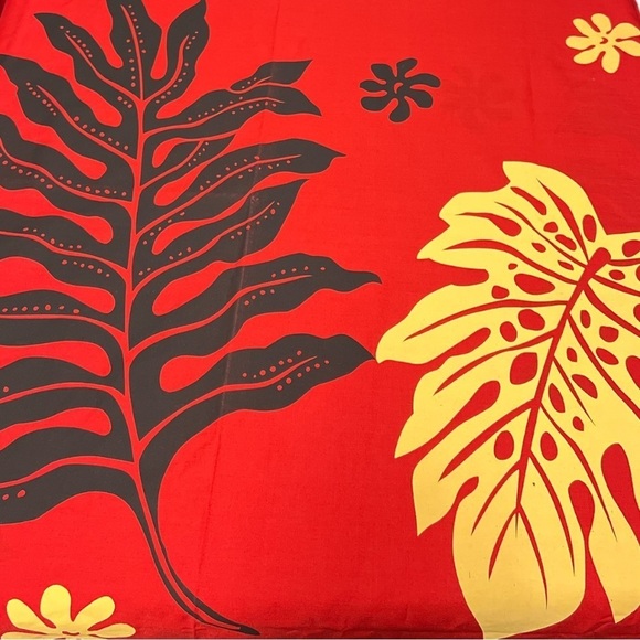 Office | Hawaiian Fabric Quilting 43 X 2 Yards Ferns Monstera Red ...